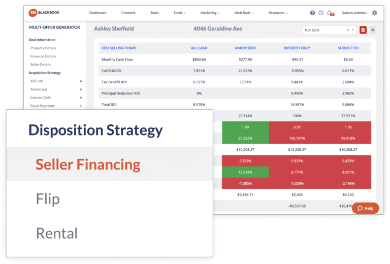 Multi-Offer Generator | Creative Finance Deal Calculator | REI BlackBook